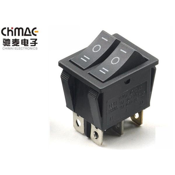 Quality Double Push Button Rocker Switch ON - OFF - ON 2 Way 6 Pins Over 1500 VAC / Min for sale