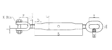 Quality Galvanized Steel Closed Body Turnbuckles Heavy Duty Hot Galvanized for sale
