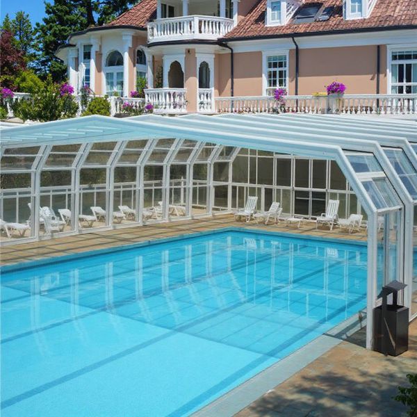 Quality Customizable Outdoor Auto Telescopic Sunroom with Electric Motorized Retractable Glass Roof Cover for Villas Hotels Parks for sale