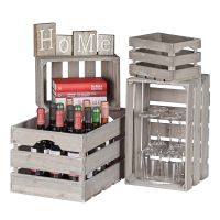 Quality Custom Capacity Vintage Wood Crates for Home Decoration Folk Art Style for sale