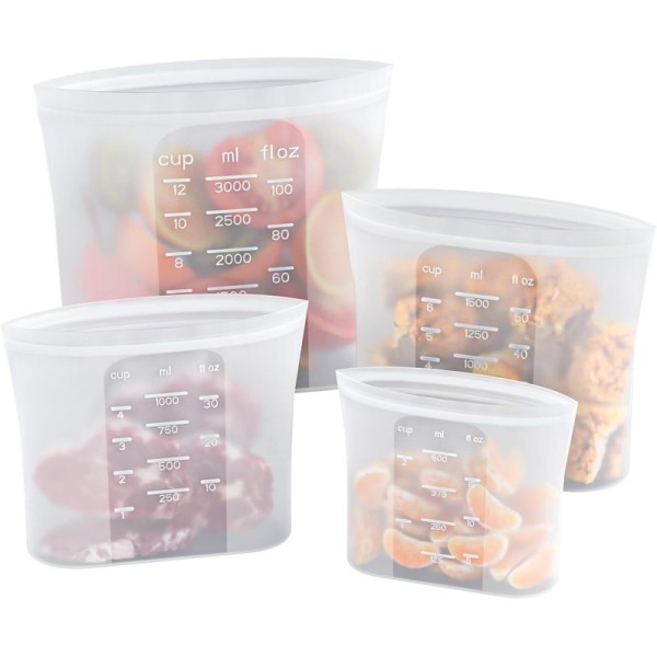 Quality Reusable Silicone Food Bags Airtight Leak-Proof Storage Bags for sale