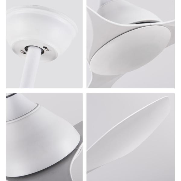 Quality White 48In Bathroom Ceiling Fan With Light 3 ABS Blades for sale