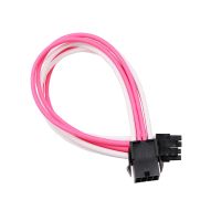 Quality Power Supply braided Sleeved extension cable kit psu cable kit white&pink 18awg for sale