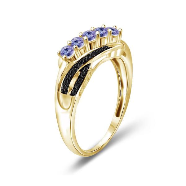 Quality Jewelers Club Tanzanite Ring Birthstone Jewelry with Black Plate for sale
