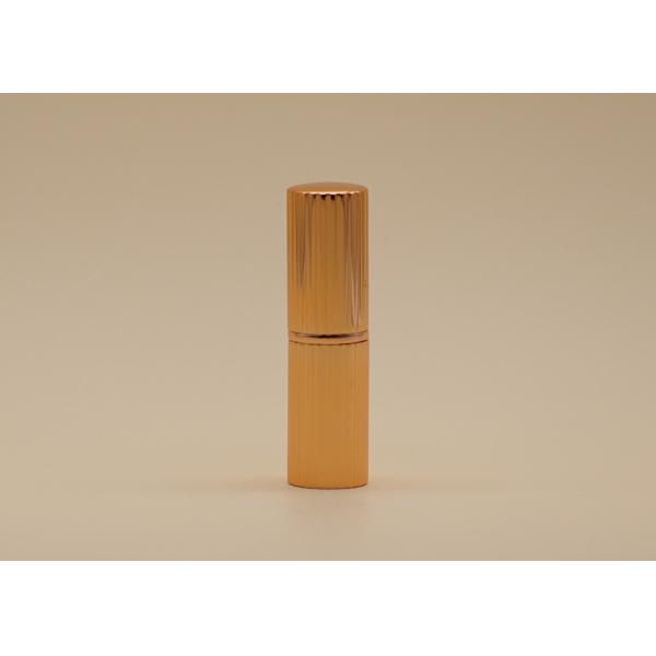 Quality Textured Lip Balm Tubes , Shiny Gold Empty Aluminum Lipstick Tube for sale