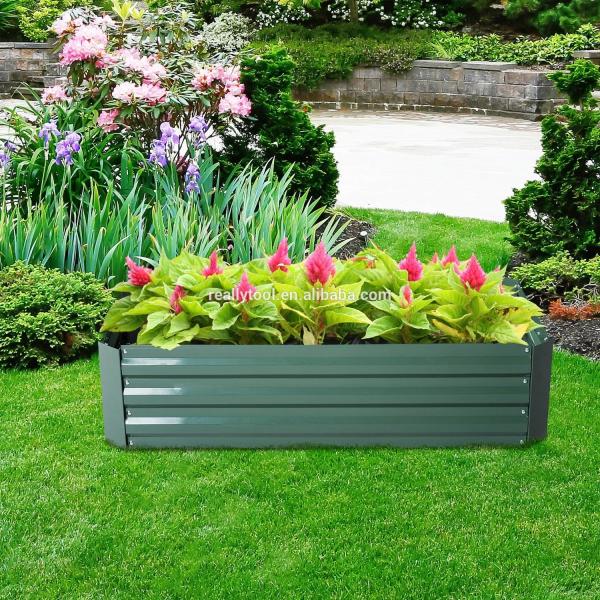 Quality Rectangular L240cm Galvanized Garden Beds For Outdoor for sale