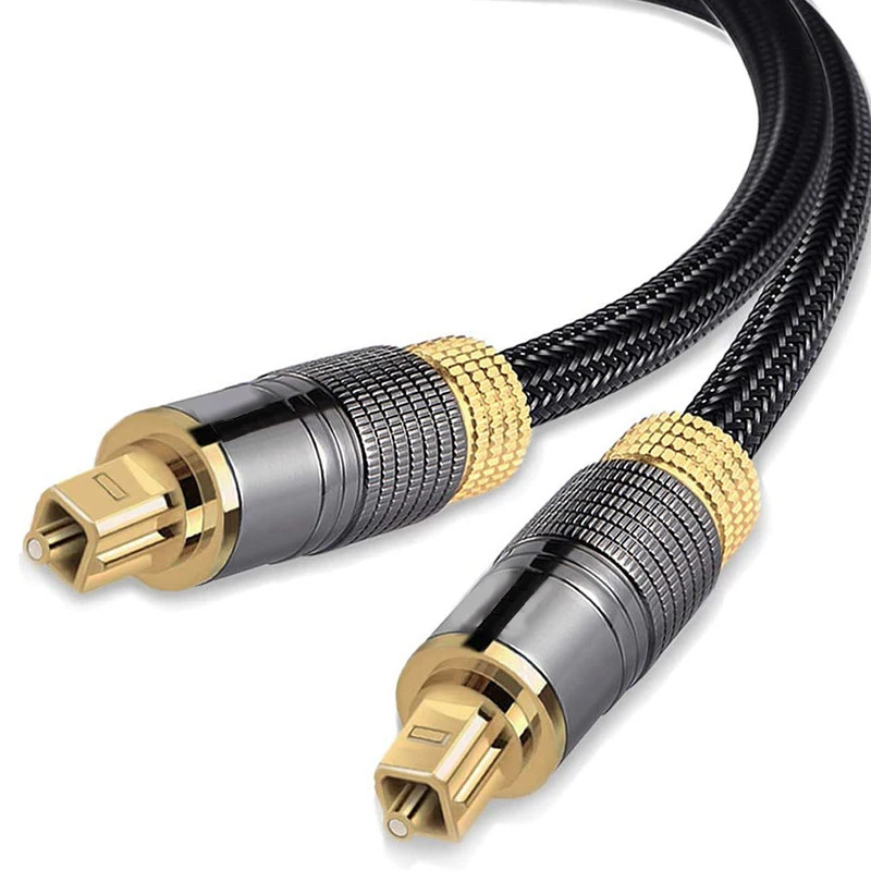 Quality Plastic Fiber Cable Toslink To Toslink Audio Optical Fiber Gold-Plated Metal Connectors Cable for sale