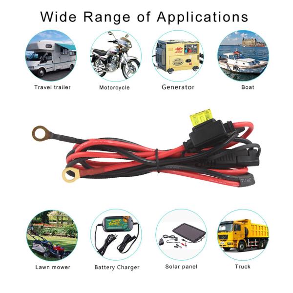 Quality 2468 20AWG SAE 2 Pin Extension Cable With Wire Eyelet Lugs Customized for sale