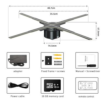 Quality Holographic Fans 3D Advertising Projector Wifi Led Sign Player Remote Advertise for sale