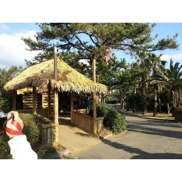 Quality Plain PVC Material Component Natural Looking Roofing Decorative Plastic Thatch for sale