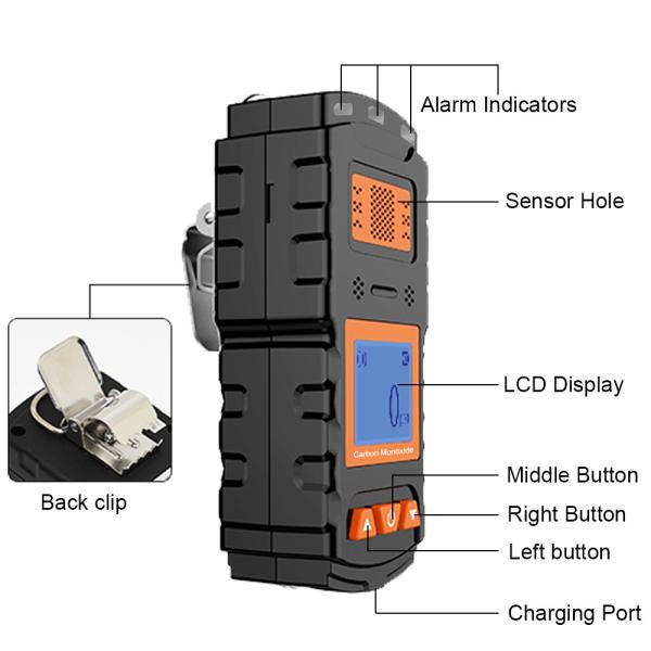 Quality Continuous Portable Carbon Monoxide Alarm Detector With Alarm Logger 1000ppm for sale