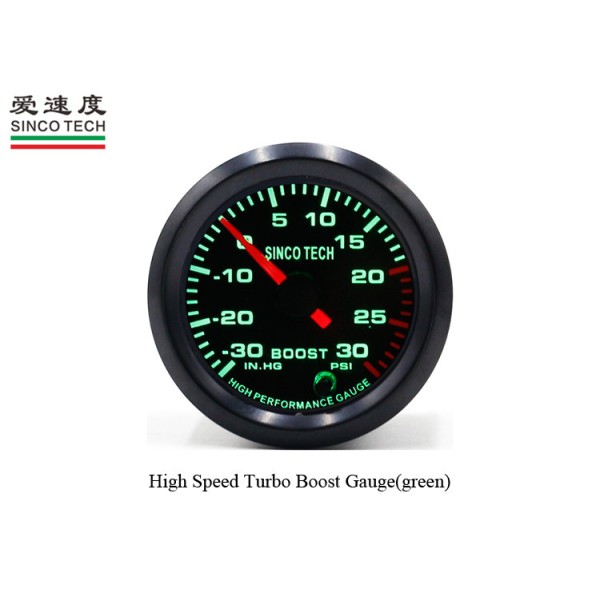 Quality 6341 52mm Digital Boost Gauge , Green Boost Gauge  Boost Sensor Signal for sale