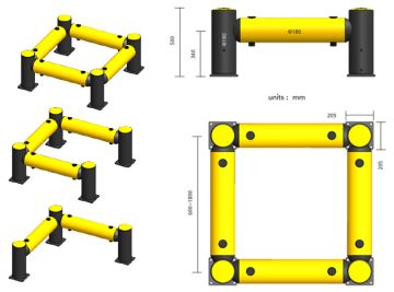 HC-1 Building Post Safety Barrier Warehouse flexible anti-collision system FS-2023A