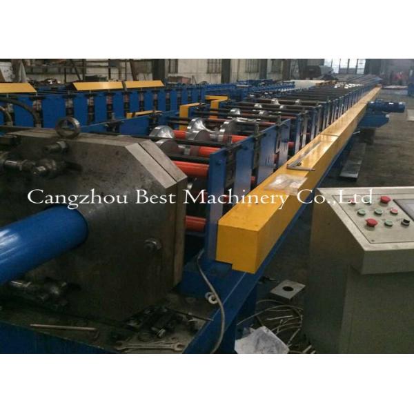 Quality Hydraulic Decoiler Cassette Round Pipe Down Spout Roll Forming Machine PLC for sale