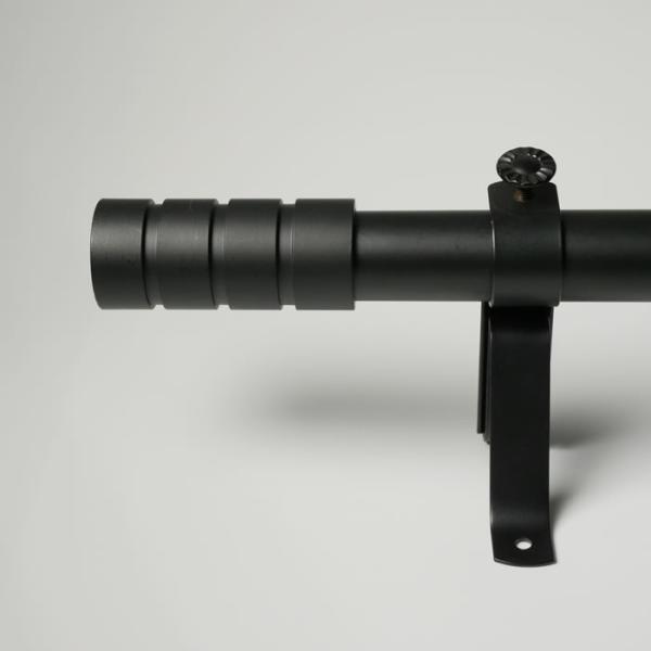 Quality Black Single Type 28mm Square Bay Window Curtain Pole for sale