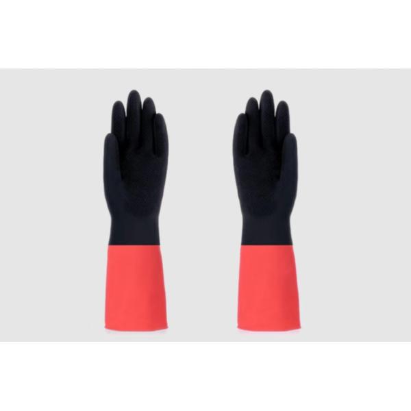 Quality Dishwashing Latex Household Glove Solvent Resistance Flocked Lining Natural Latex Glove for sale