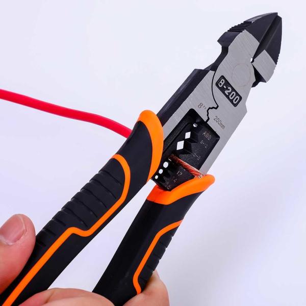 Quality HRC62 8 Inch High Leverage Wire Side Cutters Side Cutters Electrical for sale