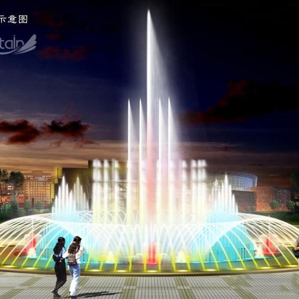 Quality Hotel Large Water Jet Fountain Stone Garden Signal Control for sale