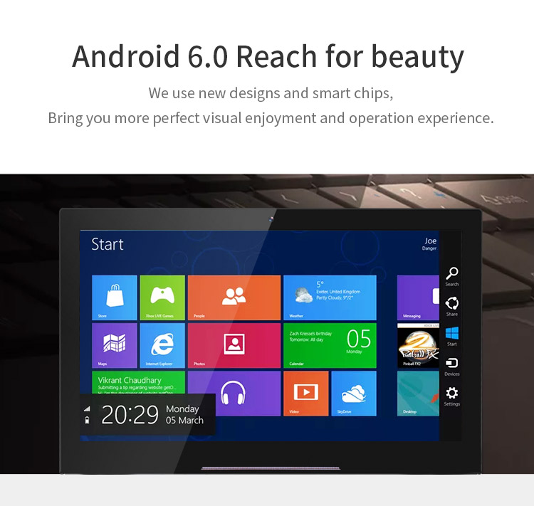 Android Tablet front view showing display and design