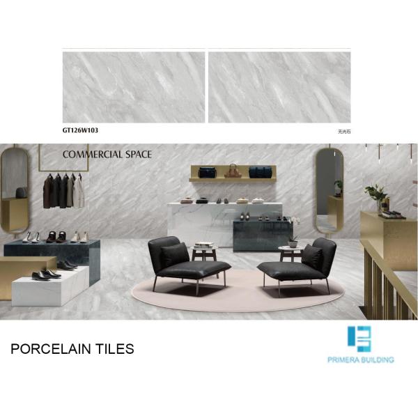 Quality 600x1200mm Full Body Porcelain Tiles Grey Brown Terrazzo 35N/mm2 for sale
