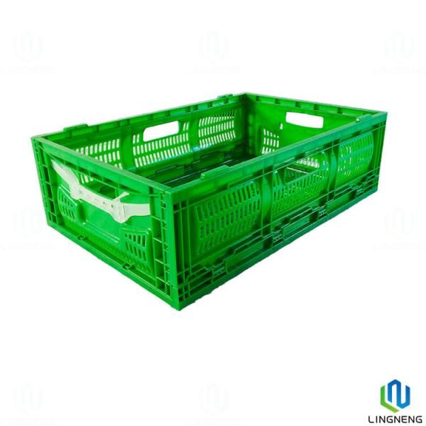 Quality Fruit / Vegetable 36L Folding Crate Box Plastic Collapsible Storage Crate With for sale