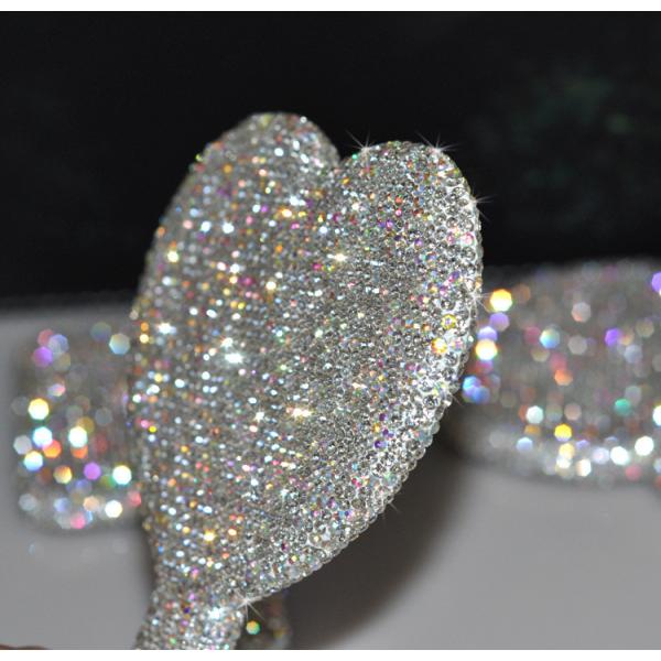 Quality Rhinestone Heart Travel Portable Vanity Mirror Makeup Light Up For Makeup for sale