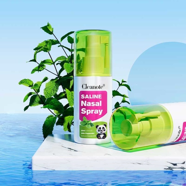 Quality 60ml Saline Nasal Spray Mint CleaNote for Rhinitis Cold Allergies Congested nasal Irritated nasal for sale