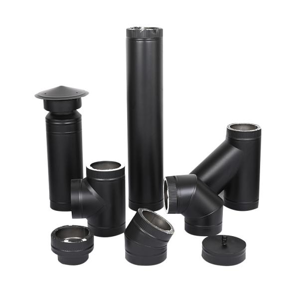 Quality Straight Black Chimney Pipe Stainless 304 Material Internal External Installatio for sale