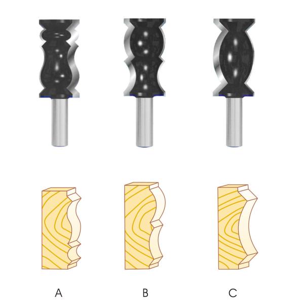Quality Crown Molding Bits – A/B/C/AB/BB/CB For Making Decorative Crown Moldings for sale