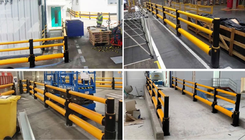 Flexible Pedestrian Barrier  Anti-Collision Guardrails Warehouse Safety Barrier Traffic Guardrails