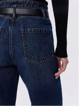 Quality High-waisted straight-leg denim trousers. for sale