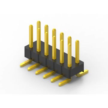 Quality SMT Male Pin Header Connector Right Angle Gold Flash Dual Row Good Insulation for sale