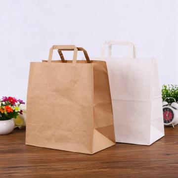 Quality Custom Printed Kraft Paper Bags Environmentally Friendly Flat Hand Rope for sale