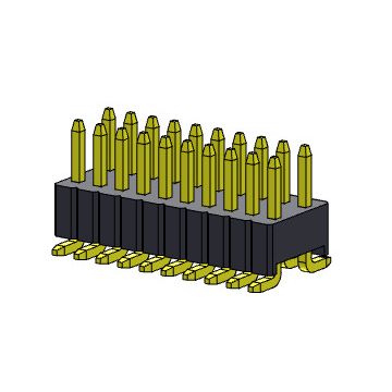 Quality SMT Type Double Row Pin Header 1.27*2.54mm 2*2PIN To 2*50PIN SQ0.46mm for sale