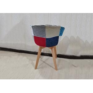 Quality Upholstered Beech Dining Chair , Patchwork Fabric Dining Chairs With Arms for sale