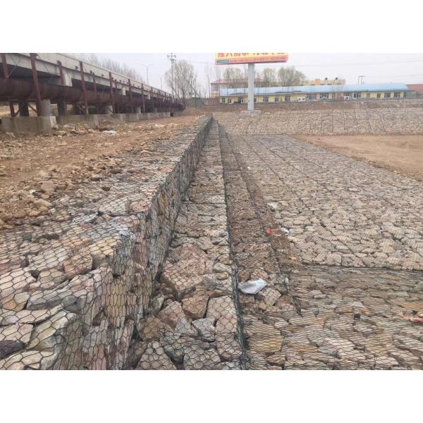 Quality 2.0mm Galvanized Steel Wire Gabion Basket Mesh With 80*100 Mesh Size And 50-100 Stone Size for sale