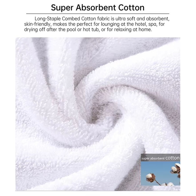 Custom Soft 100% Cotton Luxury Terry Velour Hotel Robes Bathrobe
