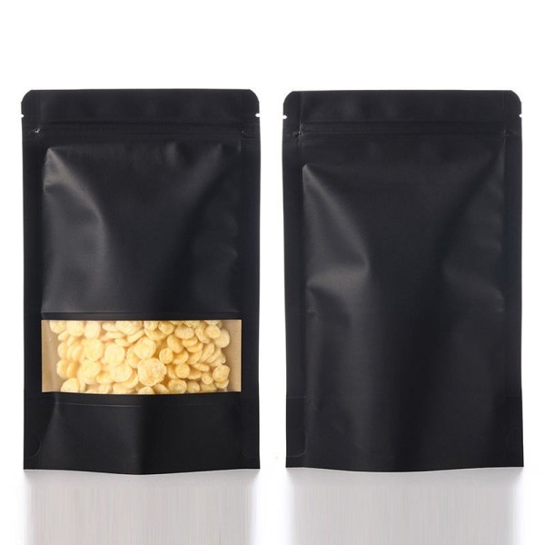 Quality Kraft Paper Standup Pouch Zipper Bag Resealable Zip-loc Heat Sealing Food Doypack Plastic Packaging Bag with Clear Window for sale