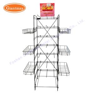 Quality Flooring Metal Wire Potato Chips Display Candy Basket Rack for sale