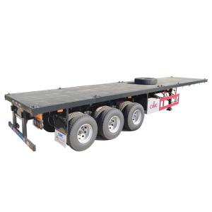 Quality 80T Truck Chassis CIMC HUAJUN 20ft 40ft Flatbed Container Trailer with 12R22.5 for sale