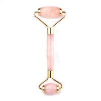 Quality Anti Aging Facial Roller Rose Quartz Gua Sha Massage Roller for Face Accessory for sale