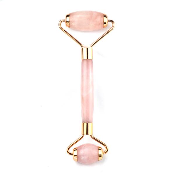 Quality Anti Aging Facial Roller Rose Quartz Gua Sha Massage Roller for Face Accessory for sale