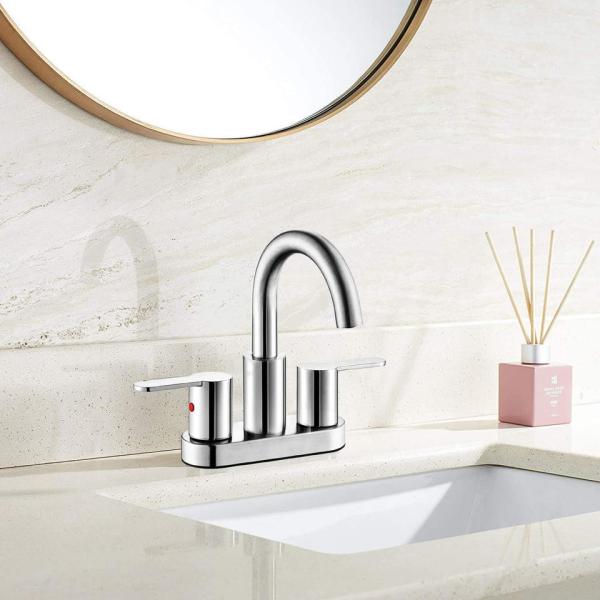 Quality CUPC Matte Black Bathroom Faucet 4 Inch Centerset Nickel Golden for sale