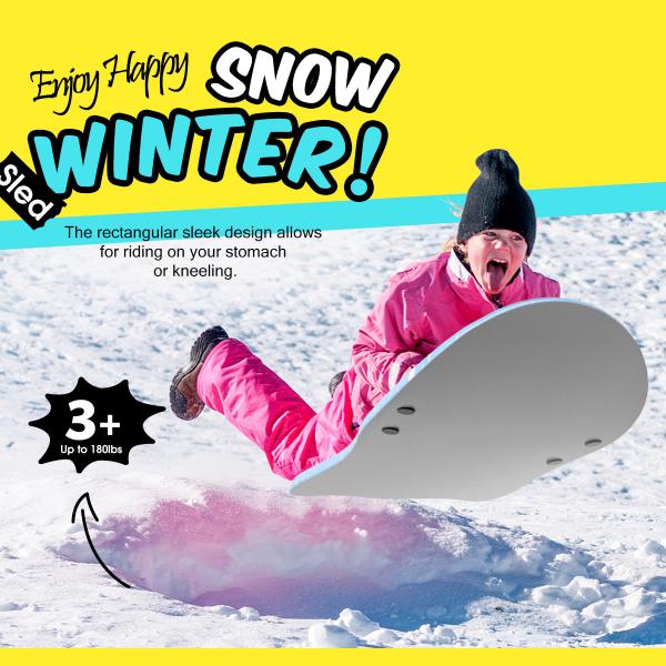 Quality Blue Snow Sled with Two Handles Lightweight and Sturdy PE Core Design for sale