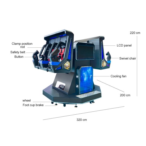 Quality 9D VR Roller Coaster Simulator Double Seats | Interactive 360° Rotation Virtual for sale