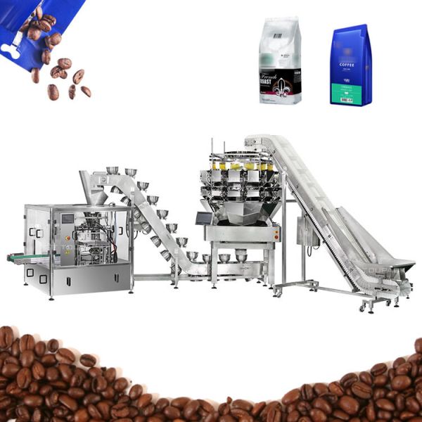 Quality Quantitative Coffee Bean Bag Packing Machine With 14 Head Multihead Weigher for sale