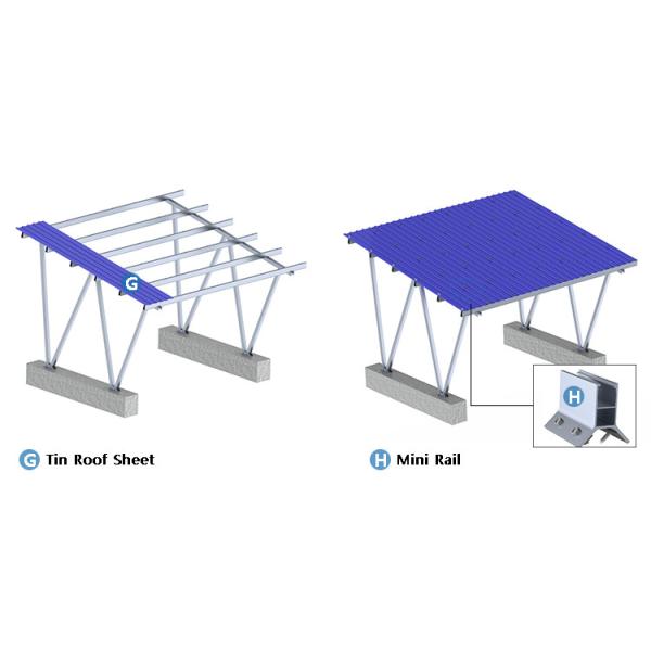 Quality Q345 6063 Solar Parking Lot , Frameless Panel Open Ground PV Mounting Systems for sale