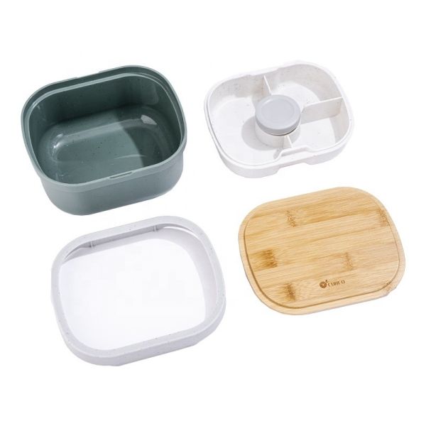 Quality 190*150*100 mm Microwavable Food Container Eco Custom Logo Color Separated Space for sale