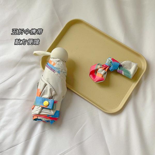 Quality 190T Polyester Fabric Material Semi-automatic Paraguas UV Mini Umbrella for for sale