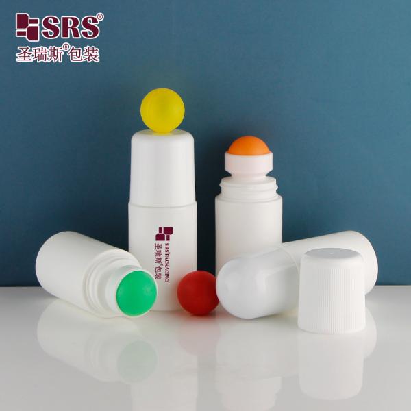 Quality RPPC-60ml Injection PP PCR Roller Ball Bottle With Flat Cap Dome Cap Ribbed Cap for sale